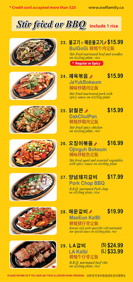 MENU – Owl of Minerva