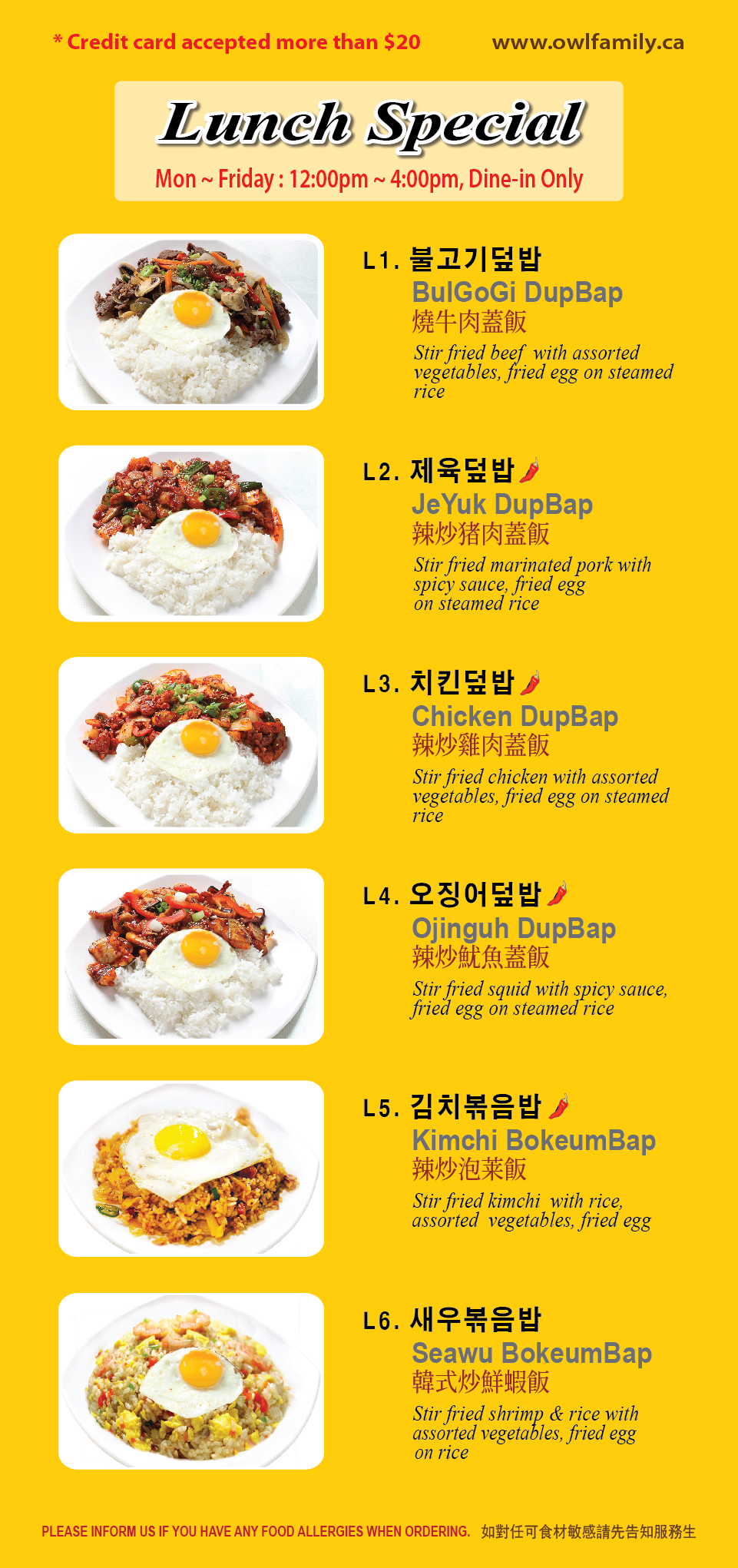 MENU – Owl of Minerva